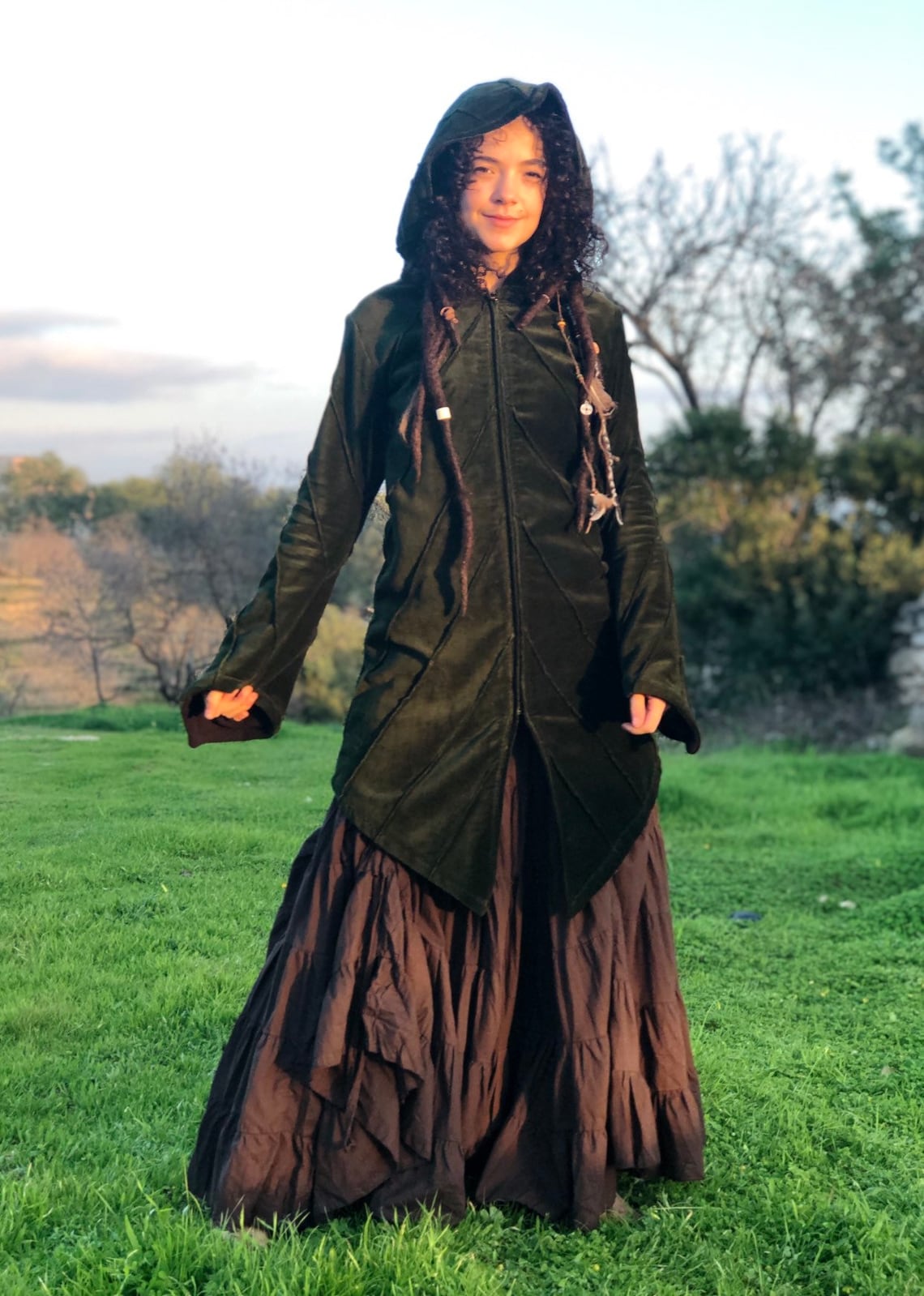 Hoodie Leaf Coat Pixie Coat Fairy Winter Coat Bohemian | Etsy