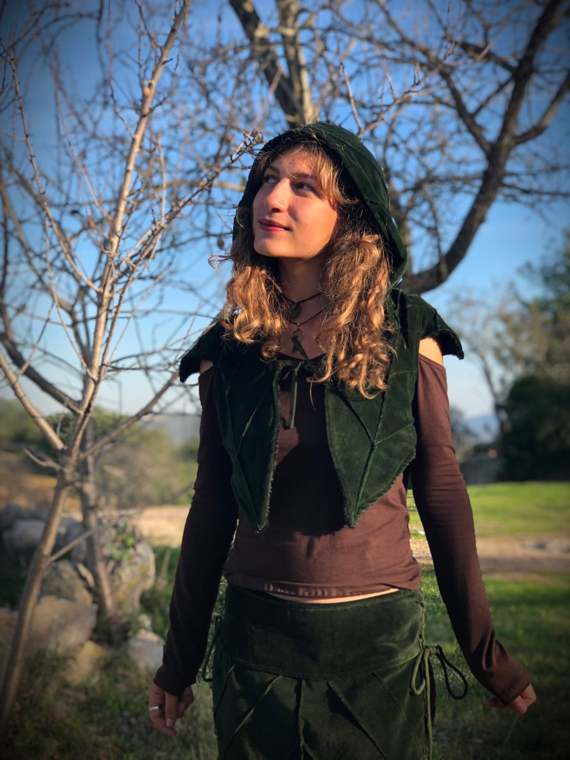 Pixie Leaf Hood Vest Fairy Clothing Elf Hood Vest Elven | Etsy UK