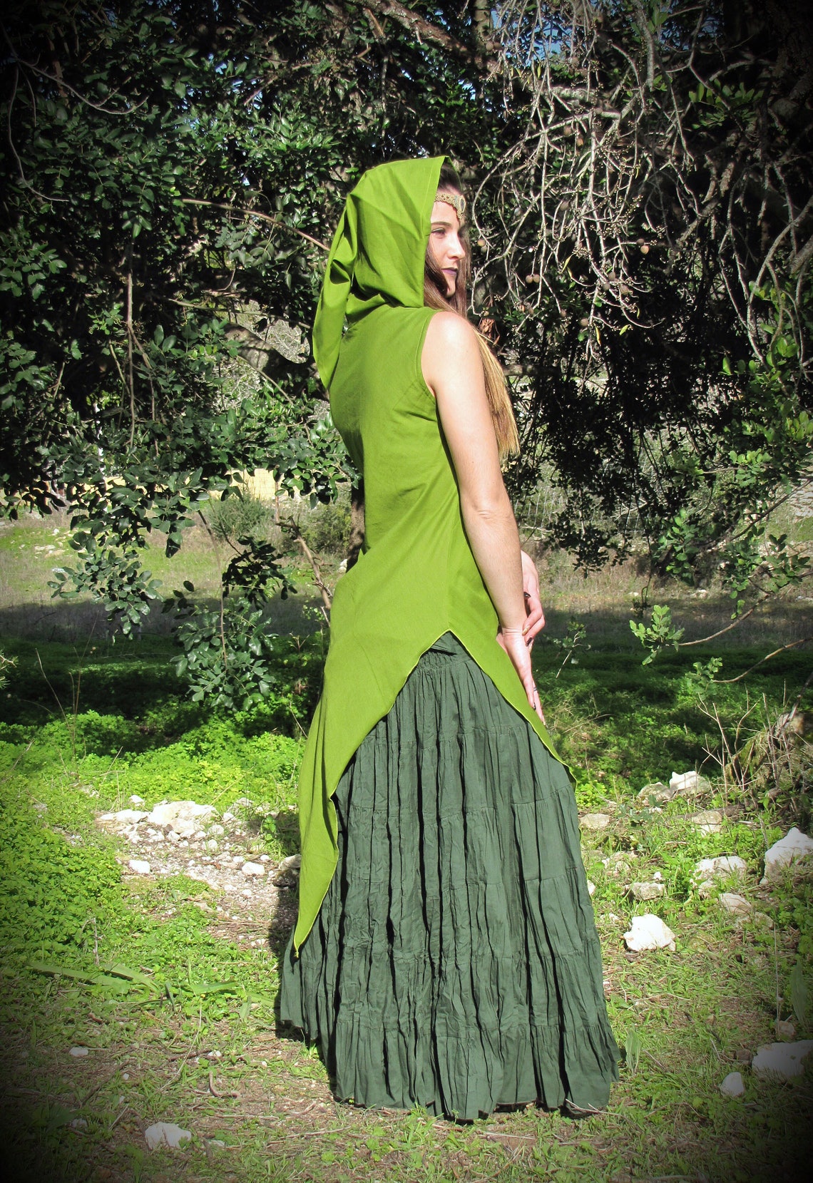 Fairy Pixie Elven Green Long Top Faerie Tunic Fairy - Etsy
