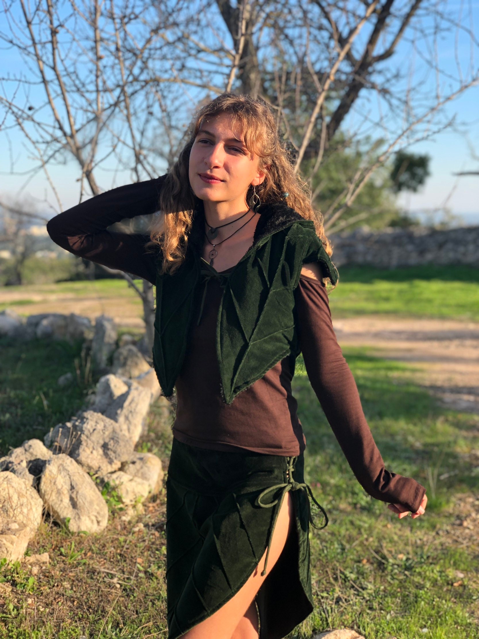 Pixie Leaf Hood Vest Fairy Clothing Elf Hood Vest Elven | Etsy