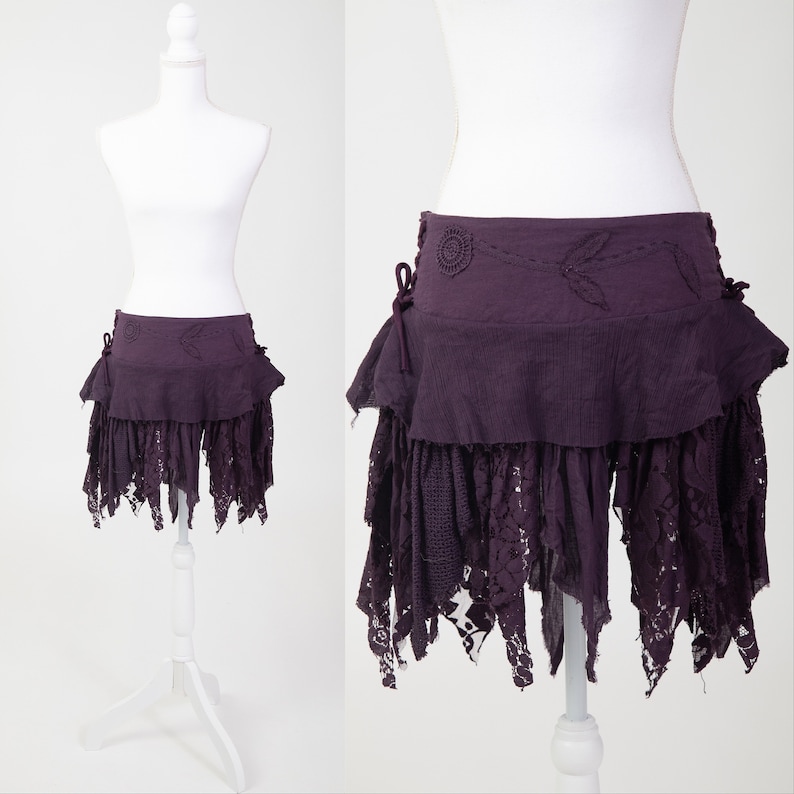 Boho Pixie Skirt Rave Mini Skirt Hippie Skirt Layered - Etsy