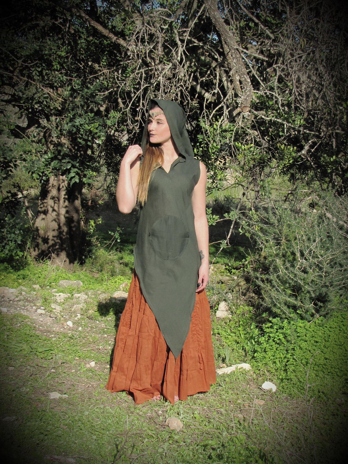 Fairy Green Hood Tunic Fairy Pixie Hood Top Elven Hood - Etsy