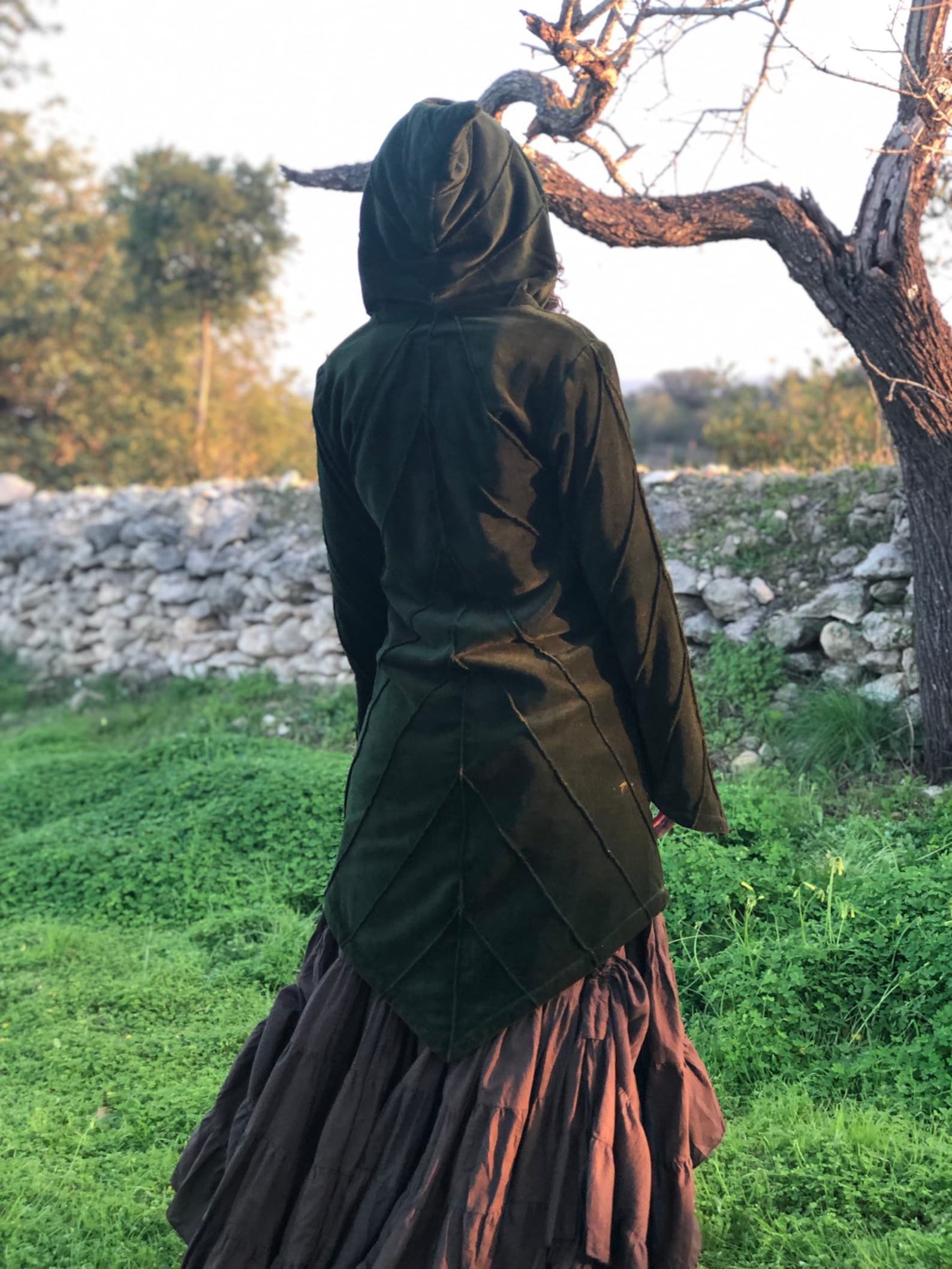 Long Pixie Leaf Hood Jacket Warm Winter Coat Fairy Jacket - Etsy