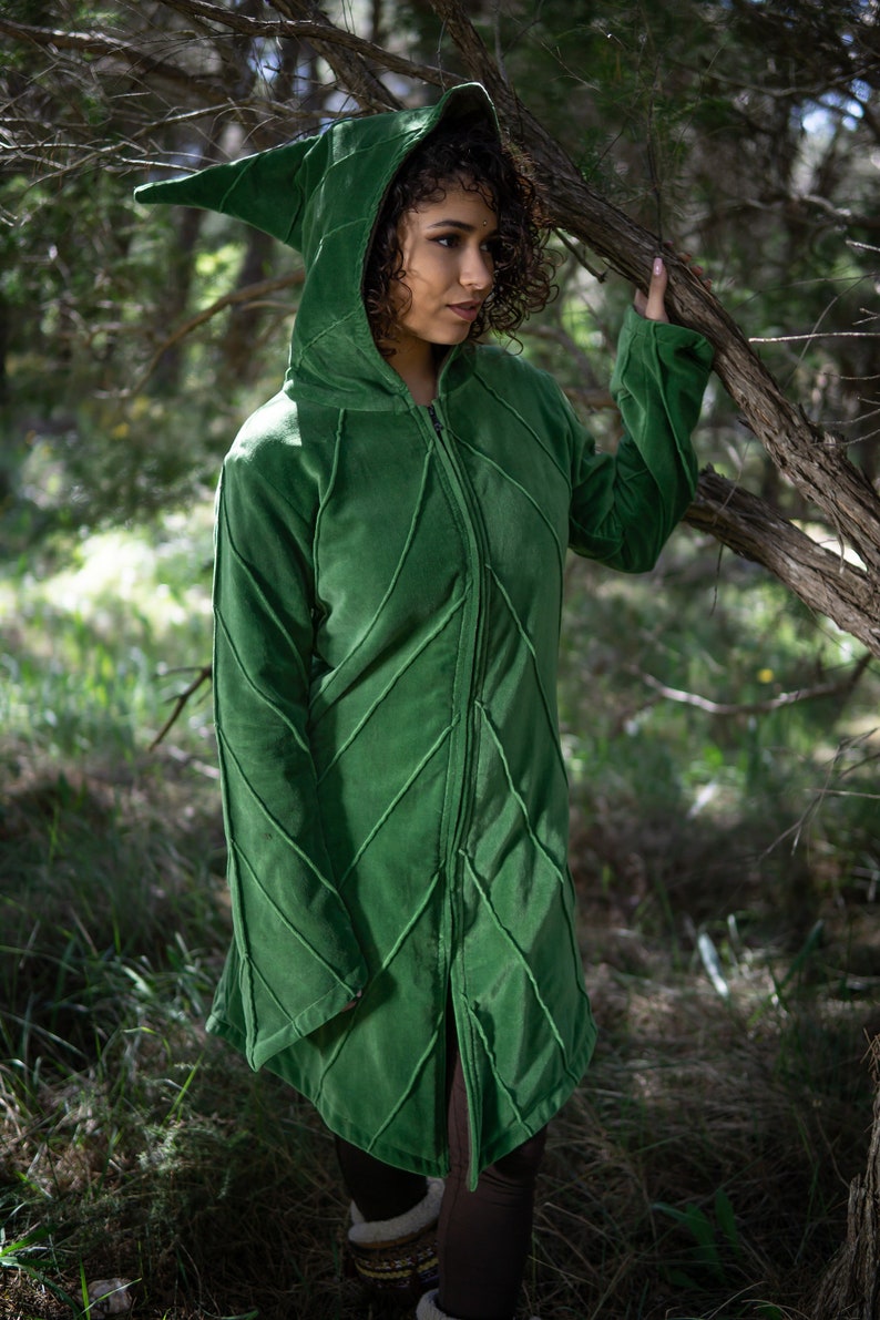 Hoodie Leaf Coat Pixie Coat Fairy Winter Coat Bohemian | Etsy