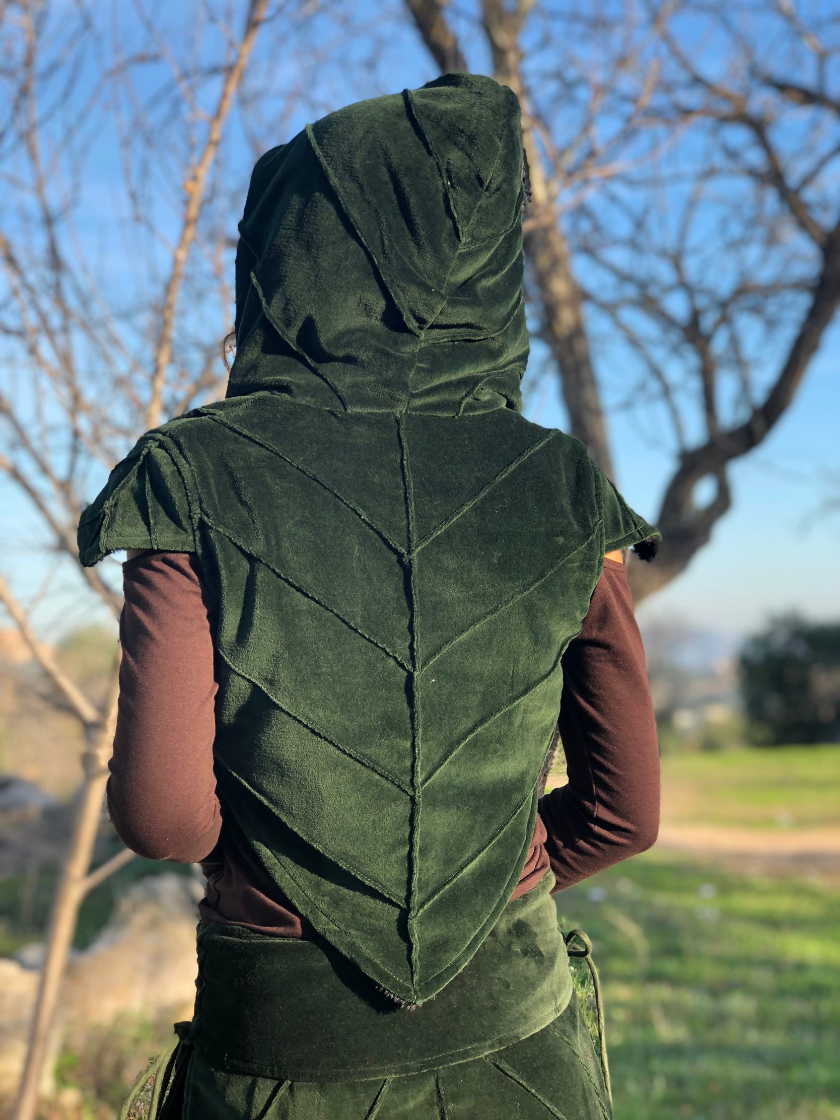 Pixie Leaf Hood Vest Fairy Clothing Elf Hood Vest Elven - Etsy Australia