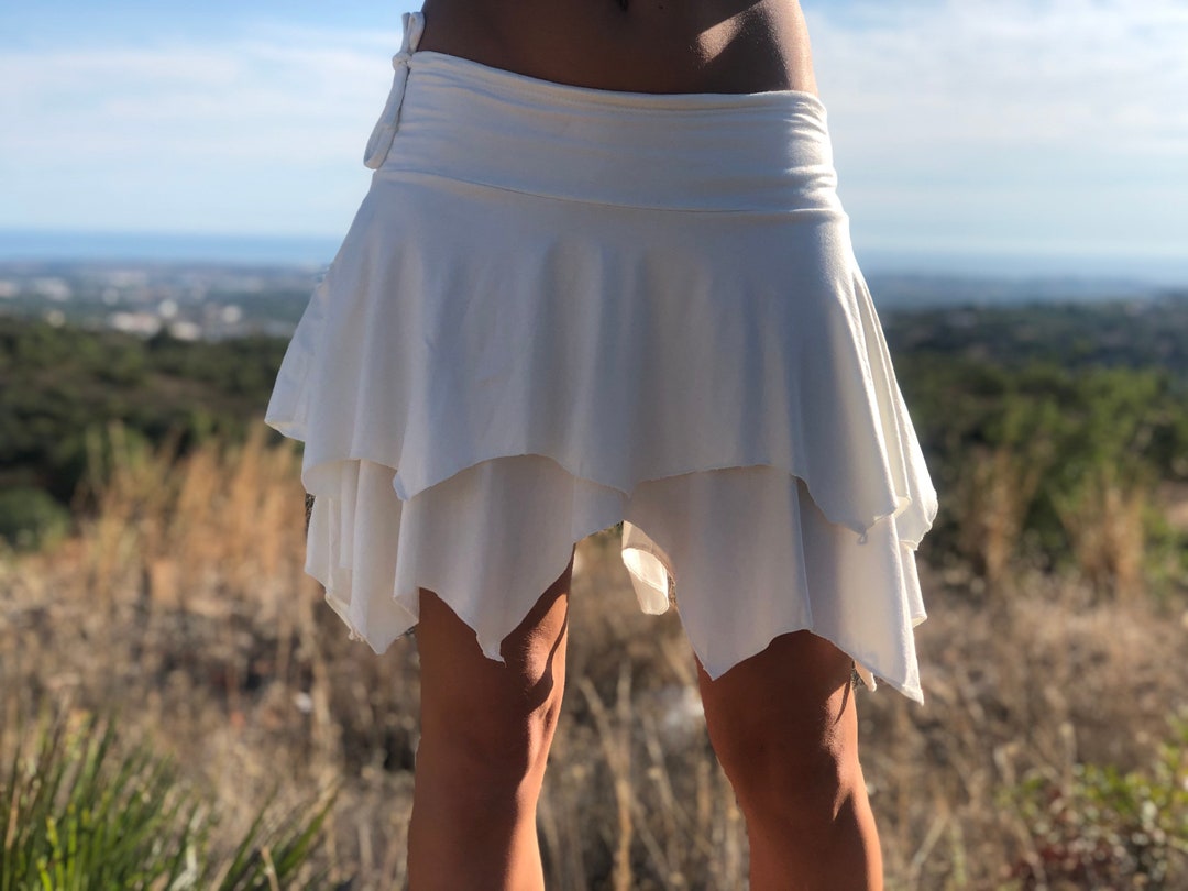 Pointy Hemline Pixie Skirt: Boho Festival Ryon Mini Skirt - Etsy