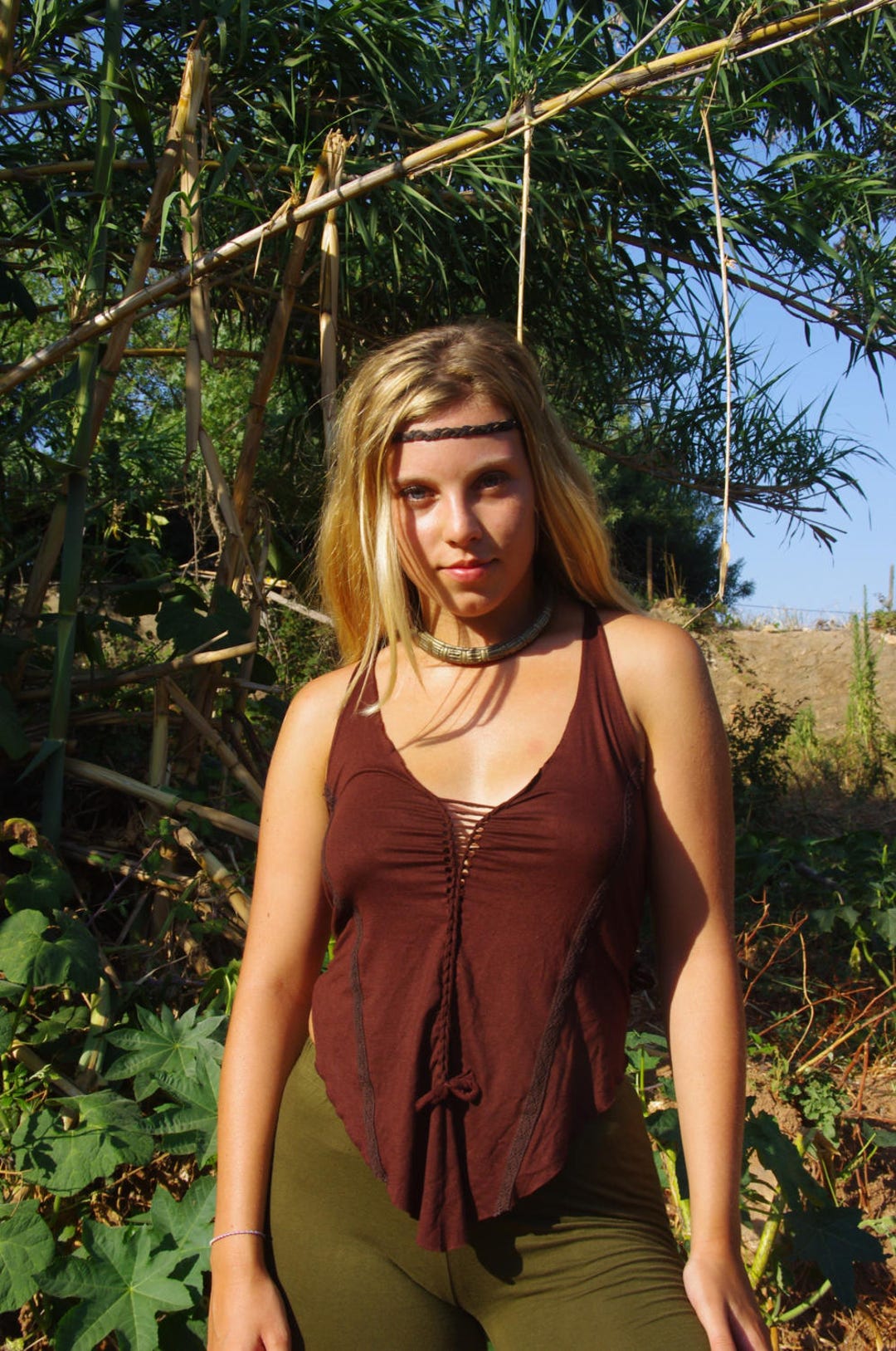 Brown Festival Top, Fairy Top, Elven Top, Boho Top, Faerie Top, Tank ...