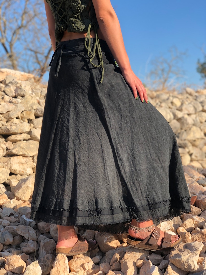 Natural Raw Cotton Long Skirt Maxi Witch Skirt Fairy Skirt - Etsy