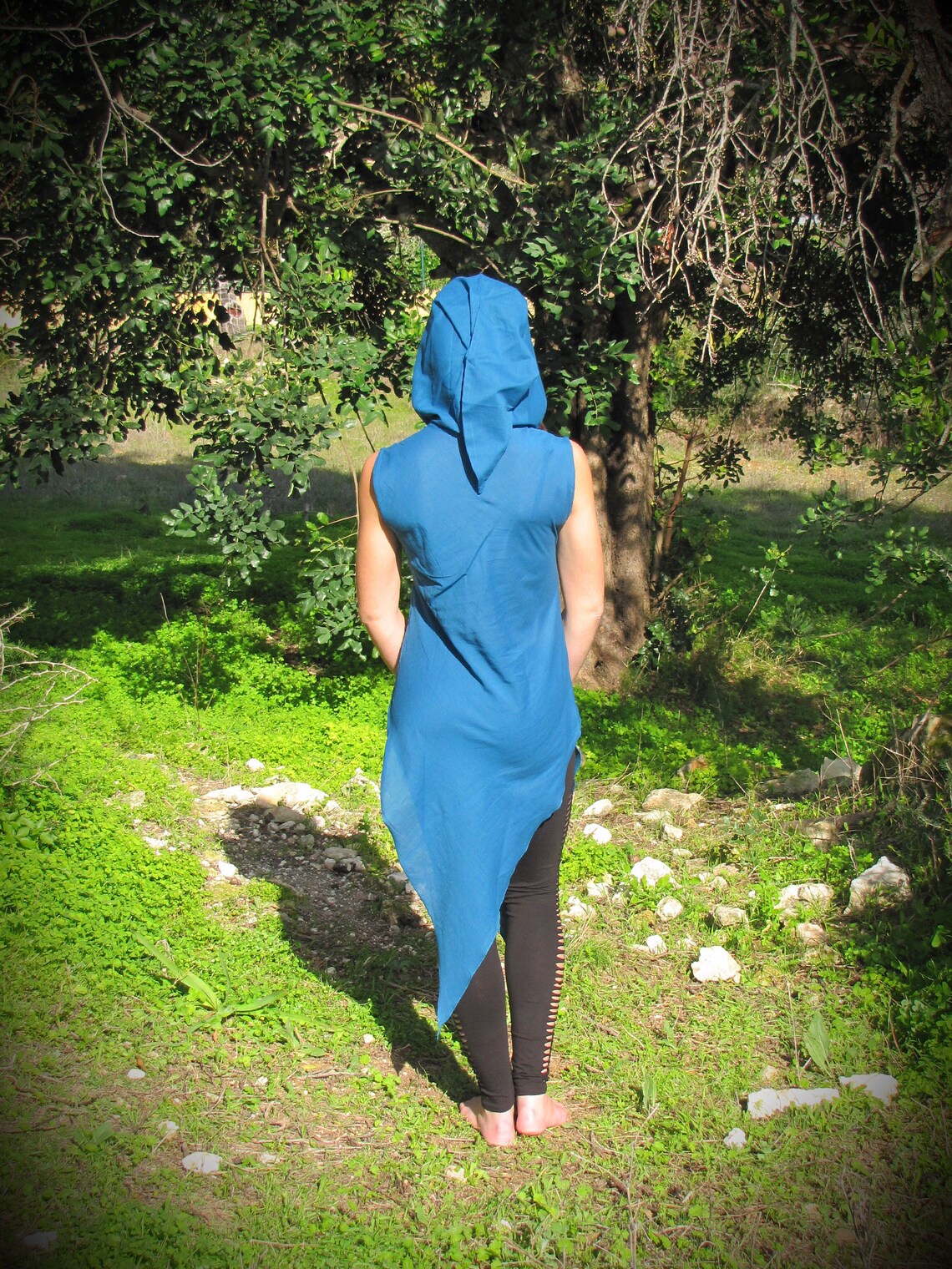 Fairy Pixie Blue Hoodie Elven Tunic Faerie Long Top Faerie | Etsy