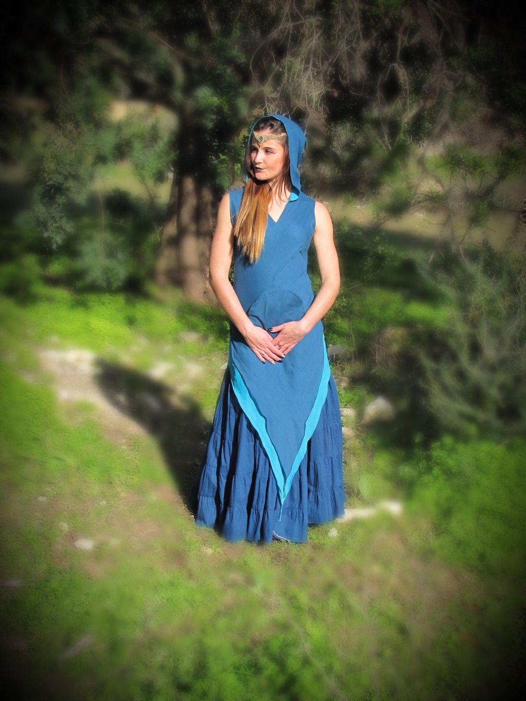 Pixie Hood Tunic, Fairy Blue Tunic Dress, Elf Hoodie, Elven Tunic ...