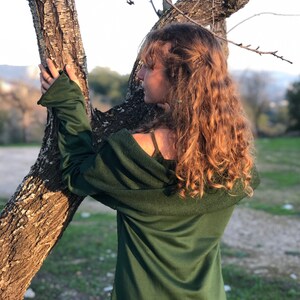 Fall Winter Hood Dress, Cowl Neck Hood Dress, Bohemian Dress, Steampunk ...