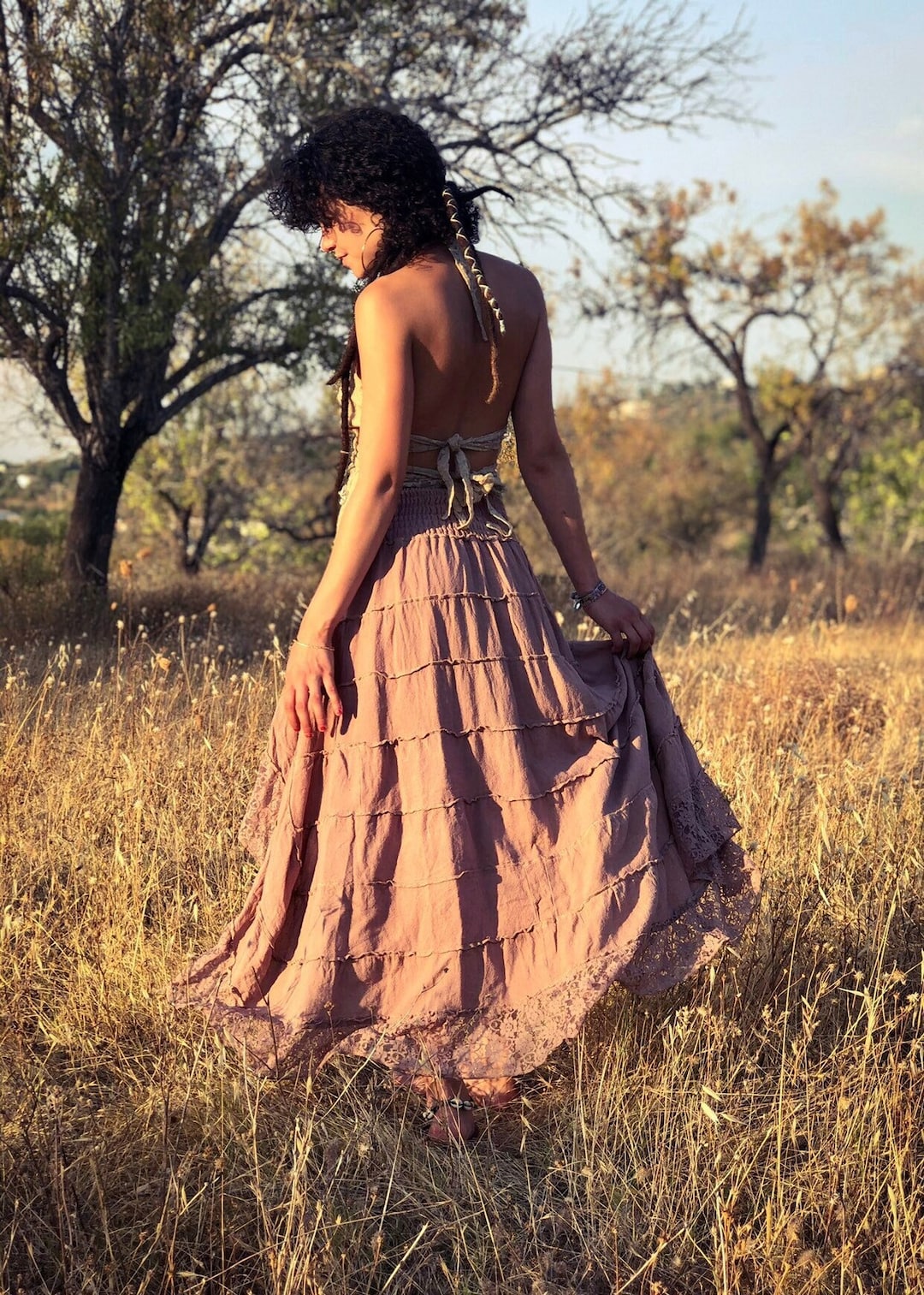 Falda alta baja, falda larga gitana del festival, ropa de hadas de ...