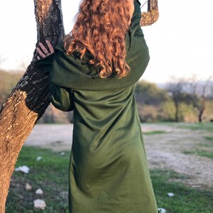 Fall Winter Hood Dress, Cowl Neck Hood Dress, Bohemian Dress, Steampunk ...