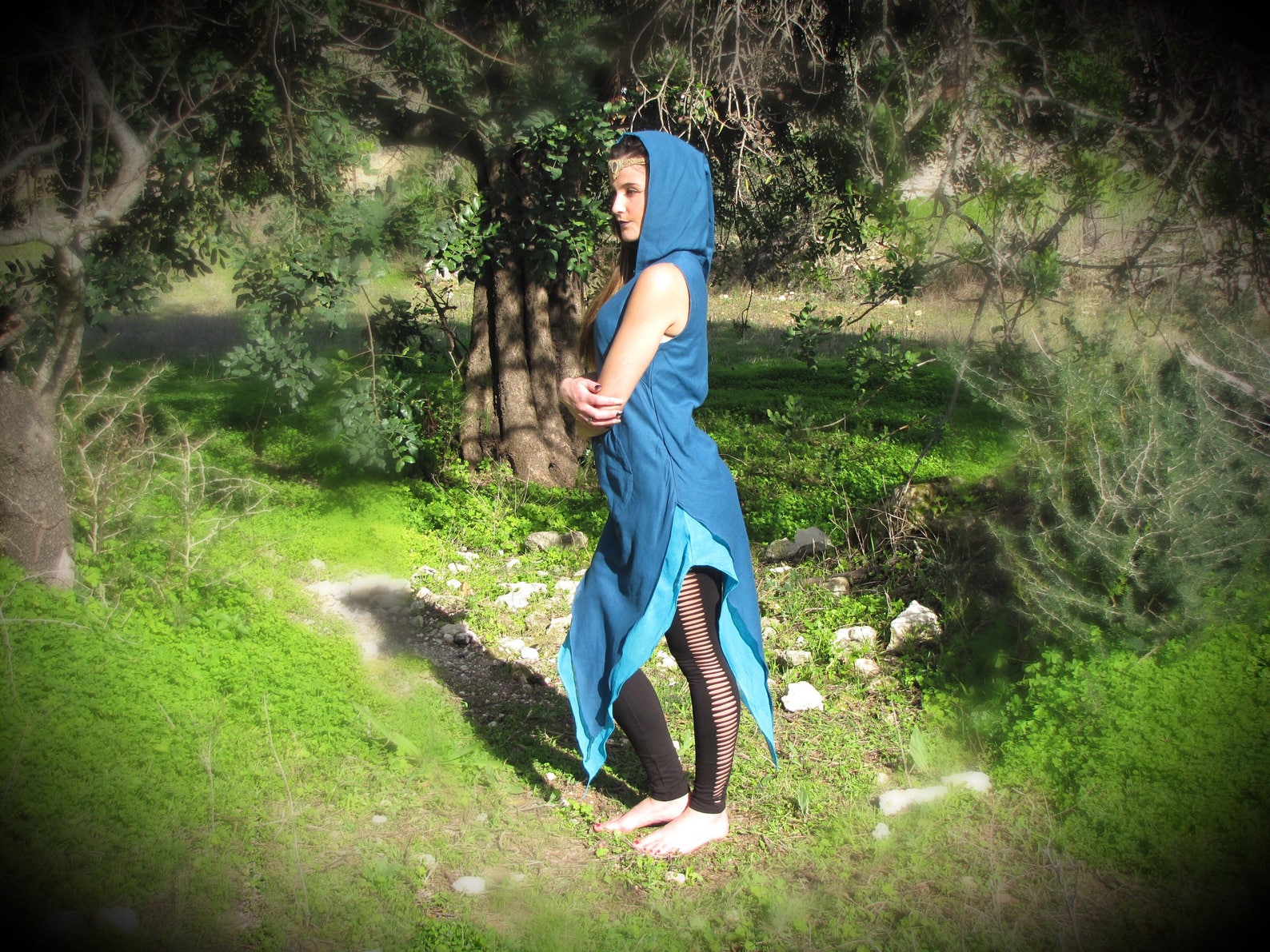 Pixie Hood Tunic Fairy Blue Tunic Dress Elf Hoodie Elven - Etsy