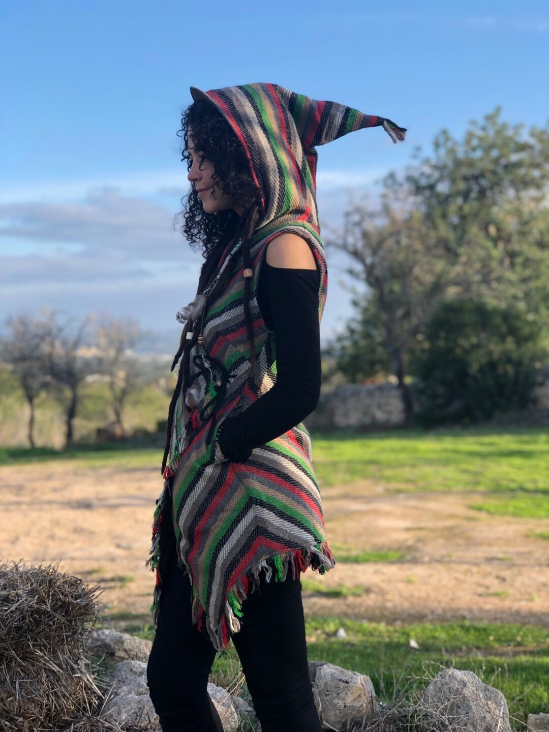 Tribal Winter Hood Jacket, Fairy Pixie Hoodie, Bohemian Clothing, Boho ...