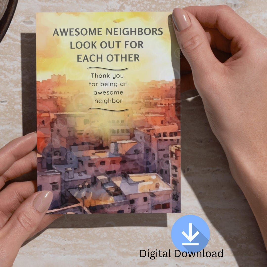 Neighbor Card | Printable Digital Download - Etsy