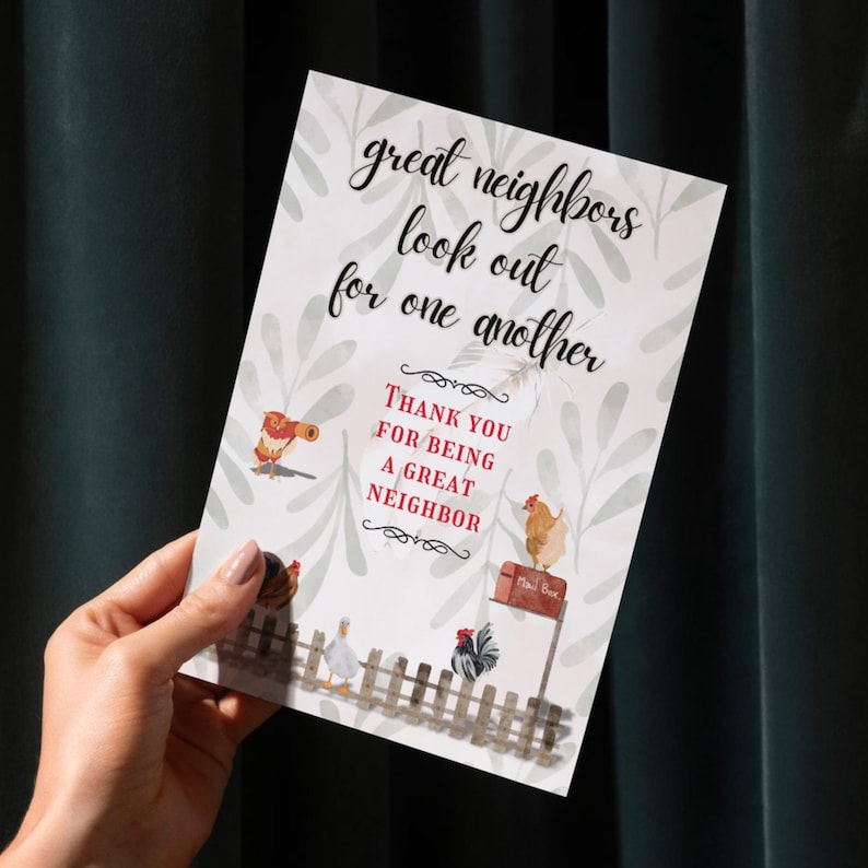 Neighbor Appreciation Card | Printable Digital Download - Etsy