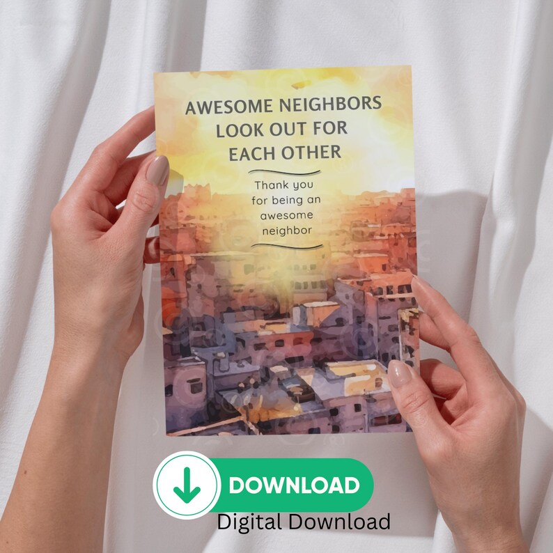Neighbor Card | Printable Digital Download - Etsy