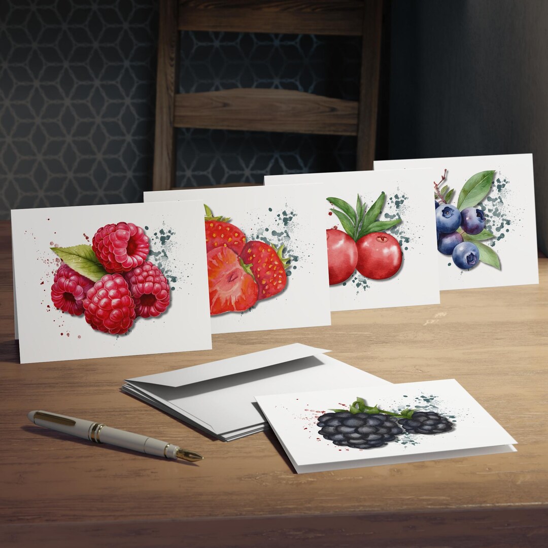Sweet Berry Medley Blank Cards With Envelopes Collection: Cranberry ...