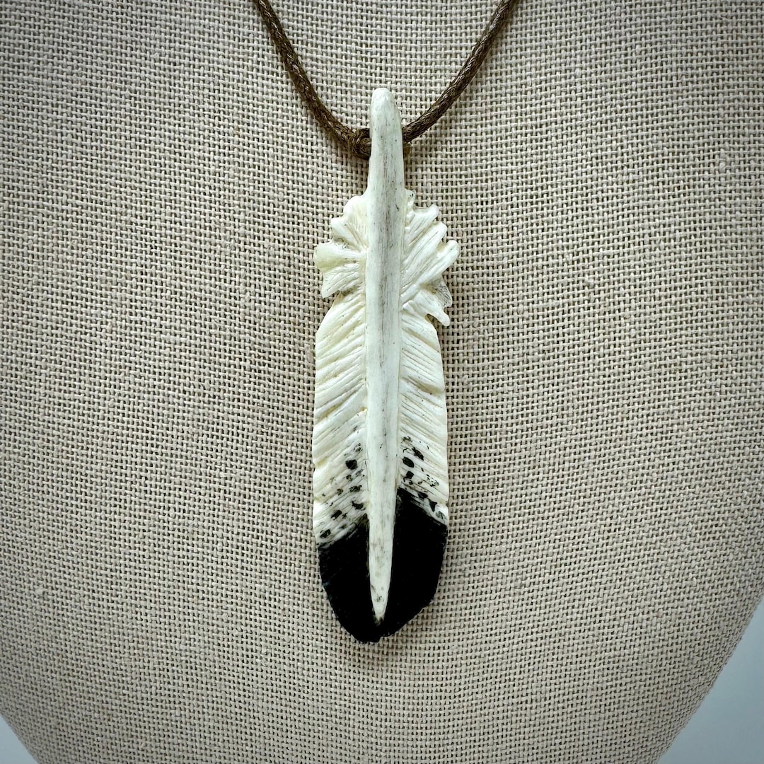 Bald Eagle Feather Necklace, Hand Carved Bone - Etsy