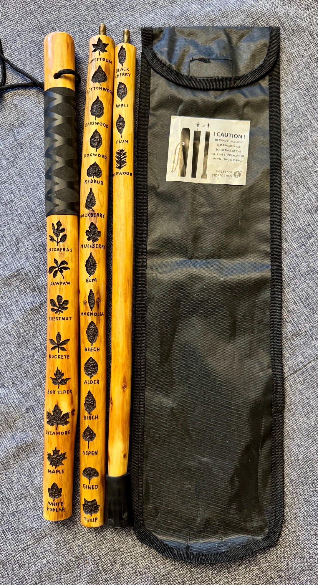 Leaf ID Walking Stick, Detachable, Tree Leaf Identification, Hiking - Etsy