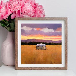 RV Airstream Camper Decor, Vintage Camper Painting, Art for Rv by Mary ...