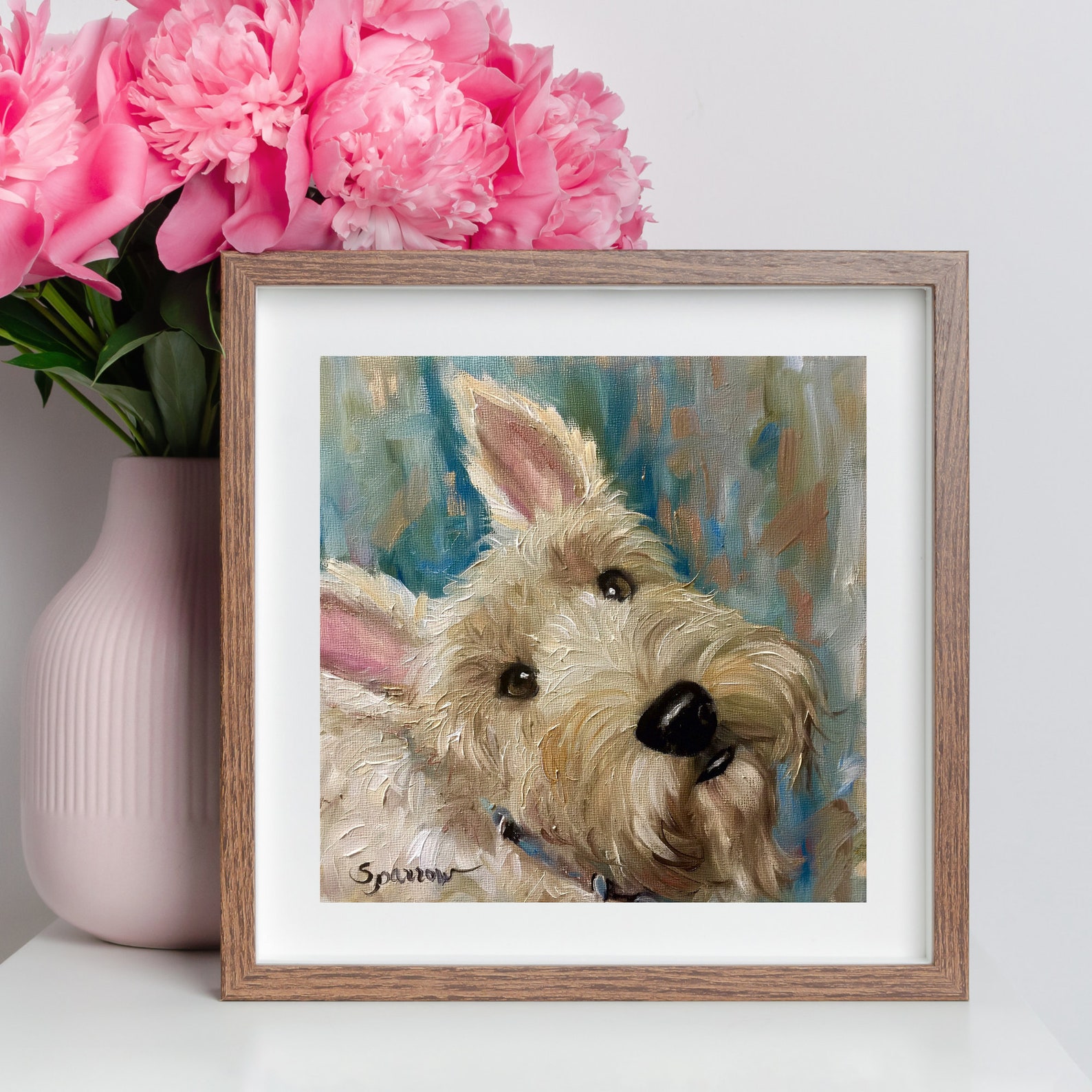 Wheaten Scottie Scottish Terrier Art CANVAS PRINT of the Original ...