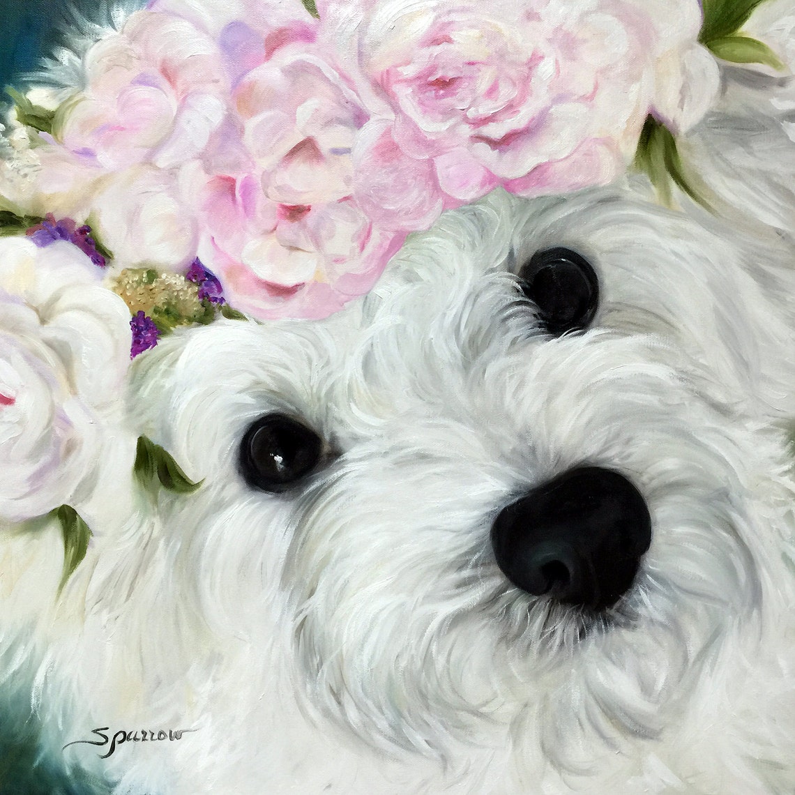 Maltipoo Art CANVAS PRINT of the Original Painting Dog Pet | Etsy