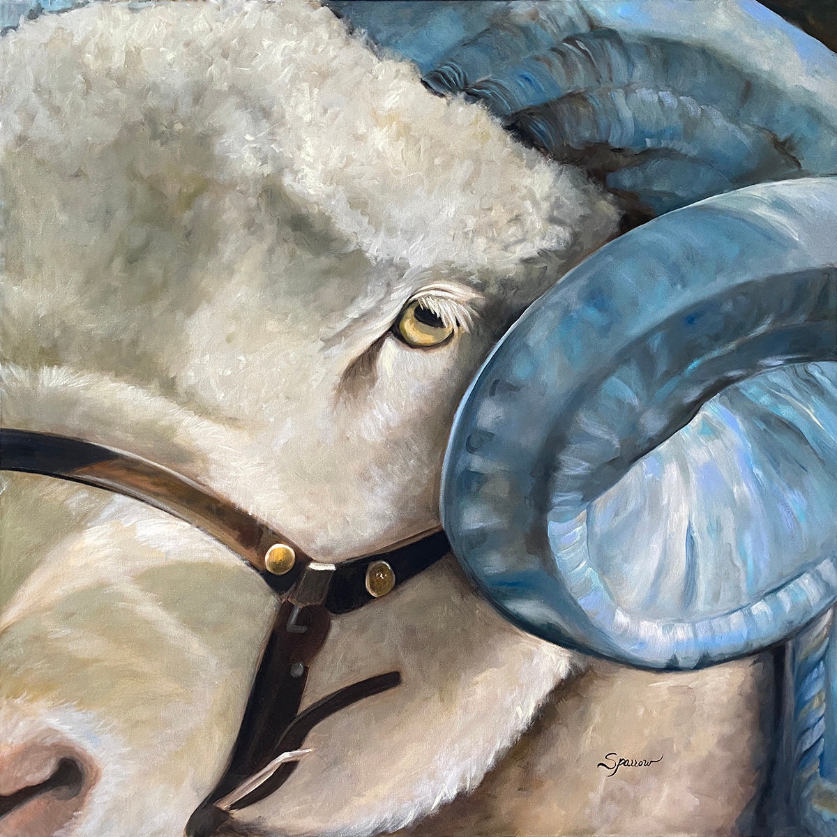 Blue Blood-limited PRINT of Original Painting of Rameses Ram for the ...