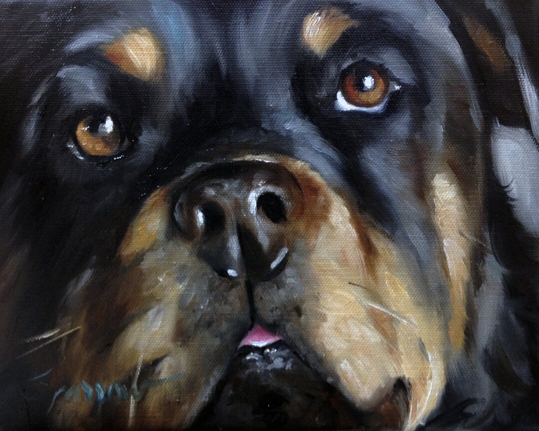 Original ROTTWEILER Dog Portrait Pet Art Great Gift for the Animal ...