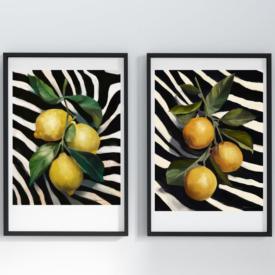 Lemon Print, Citrus Fruit Wall Art, Kitchen Decor, Botanical Painting ...