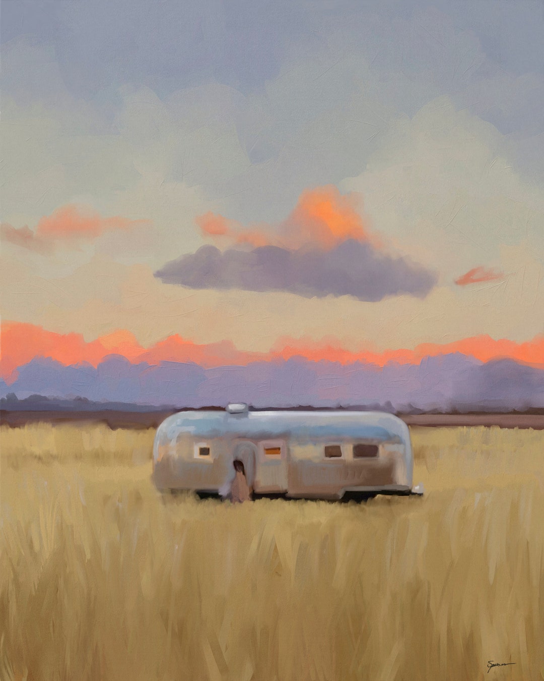 RV Airstream Camper Decor, Vintage Camper Painting, Art for Rv by Mary ...