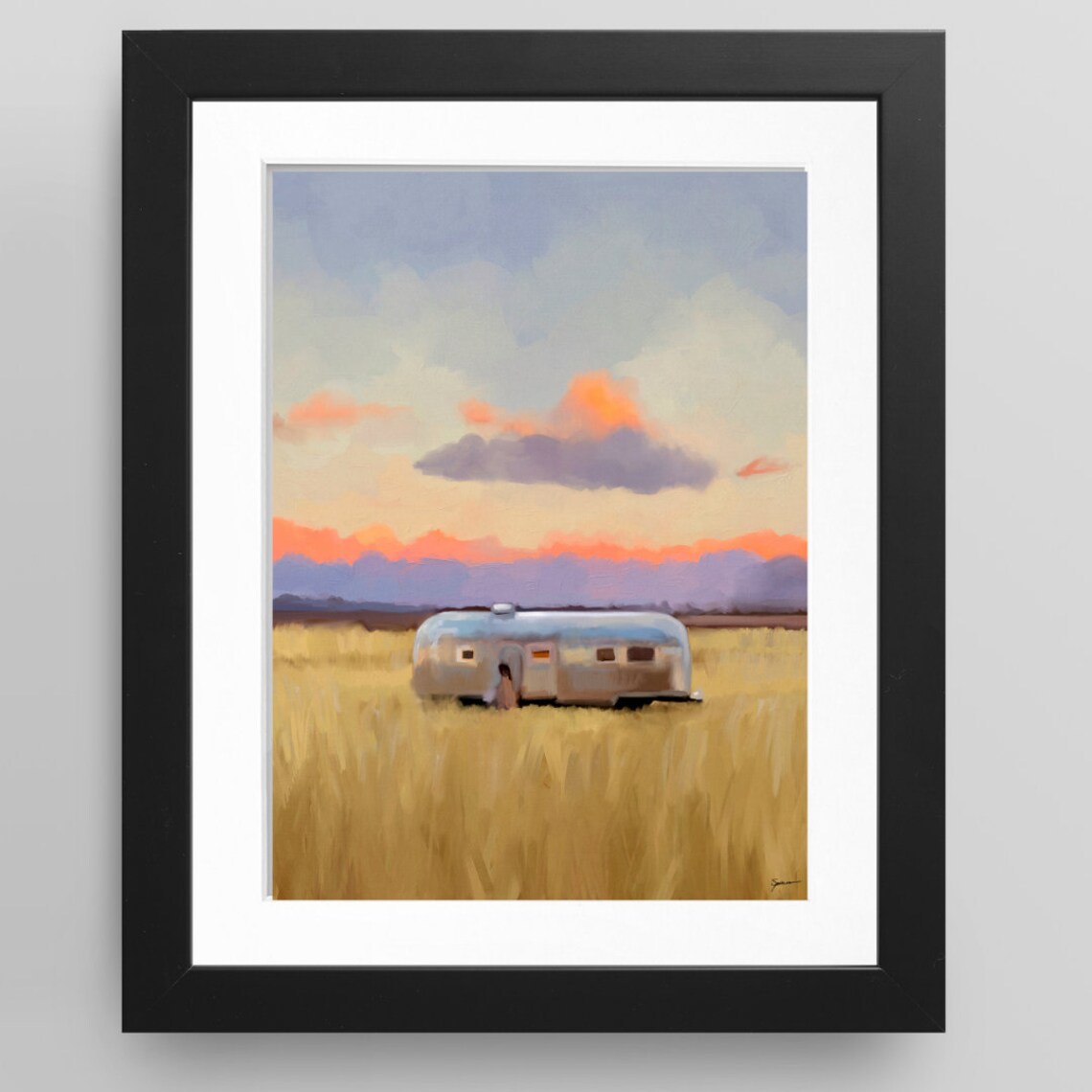 Airstream Camper Art Print | Vintage Travel Trailer Wall Decor | RV ...