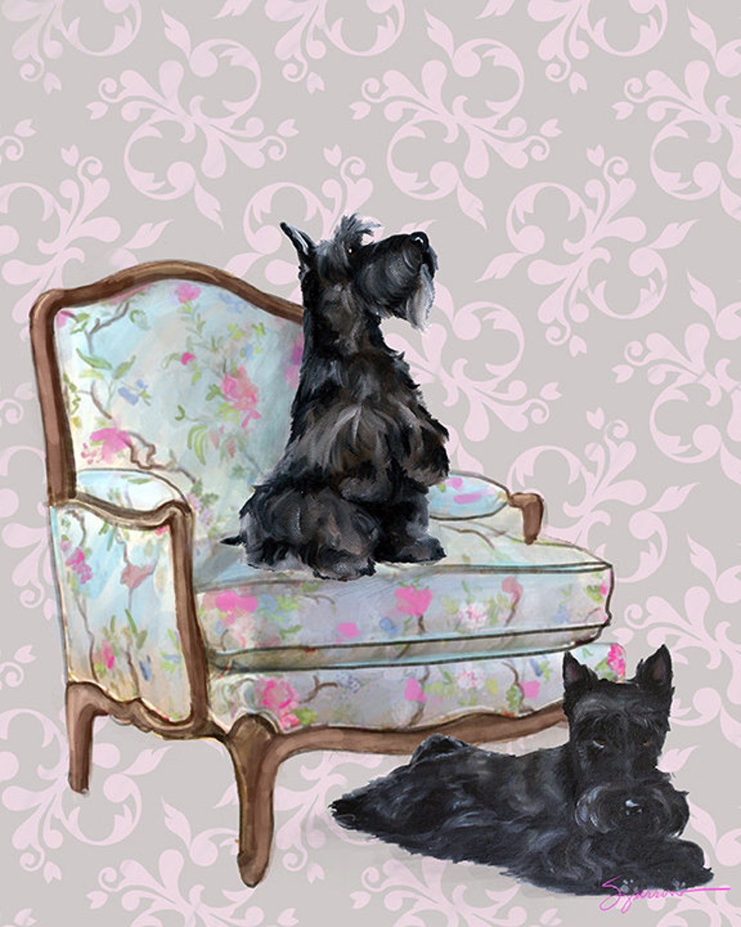 Printable Digital Download Scottish Terrier Scottie Dogs Art Pet ...