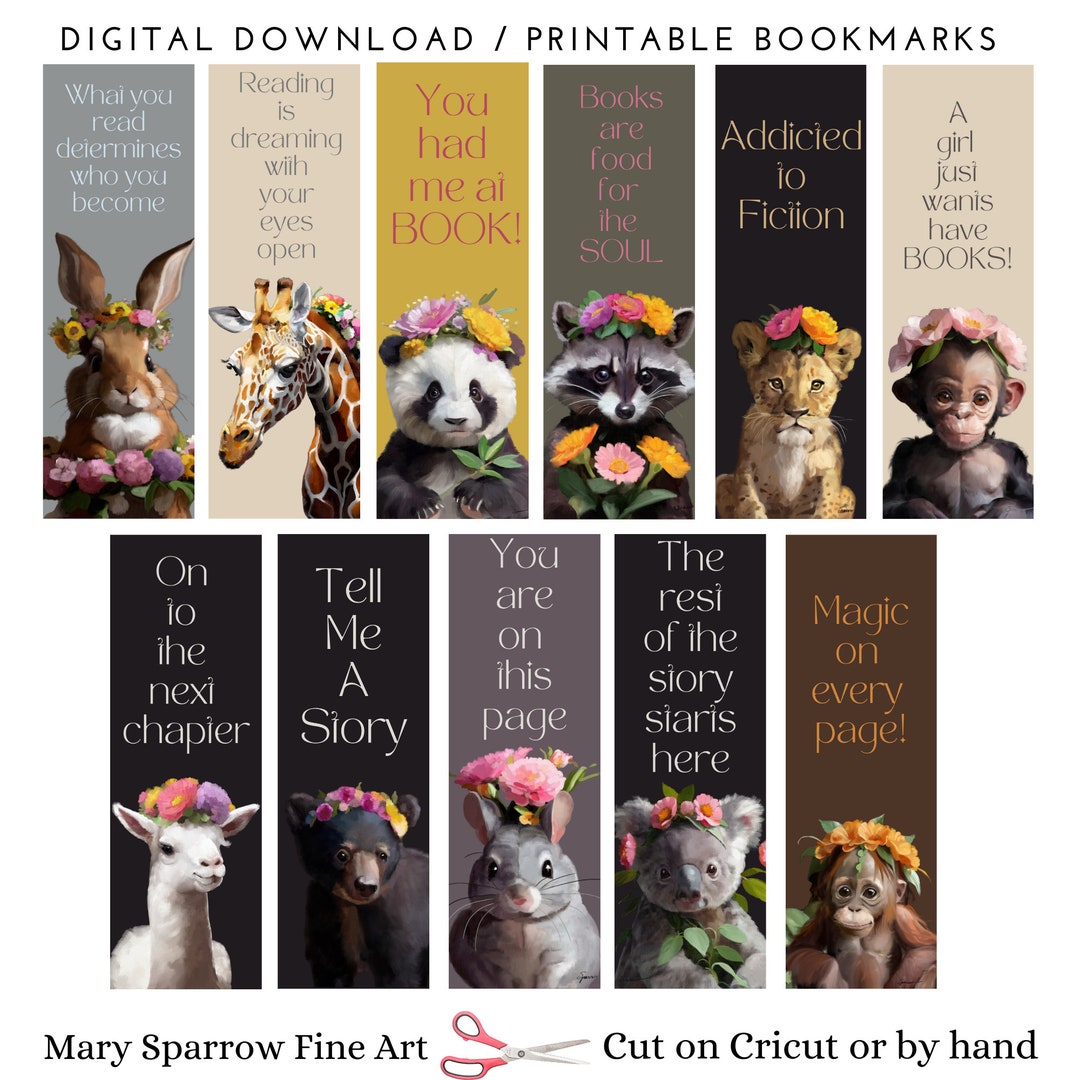 Printable Digital Download Bookmarks for Children, Teachers, Homeschool ...