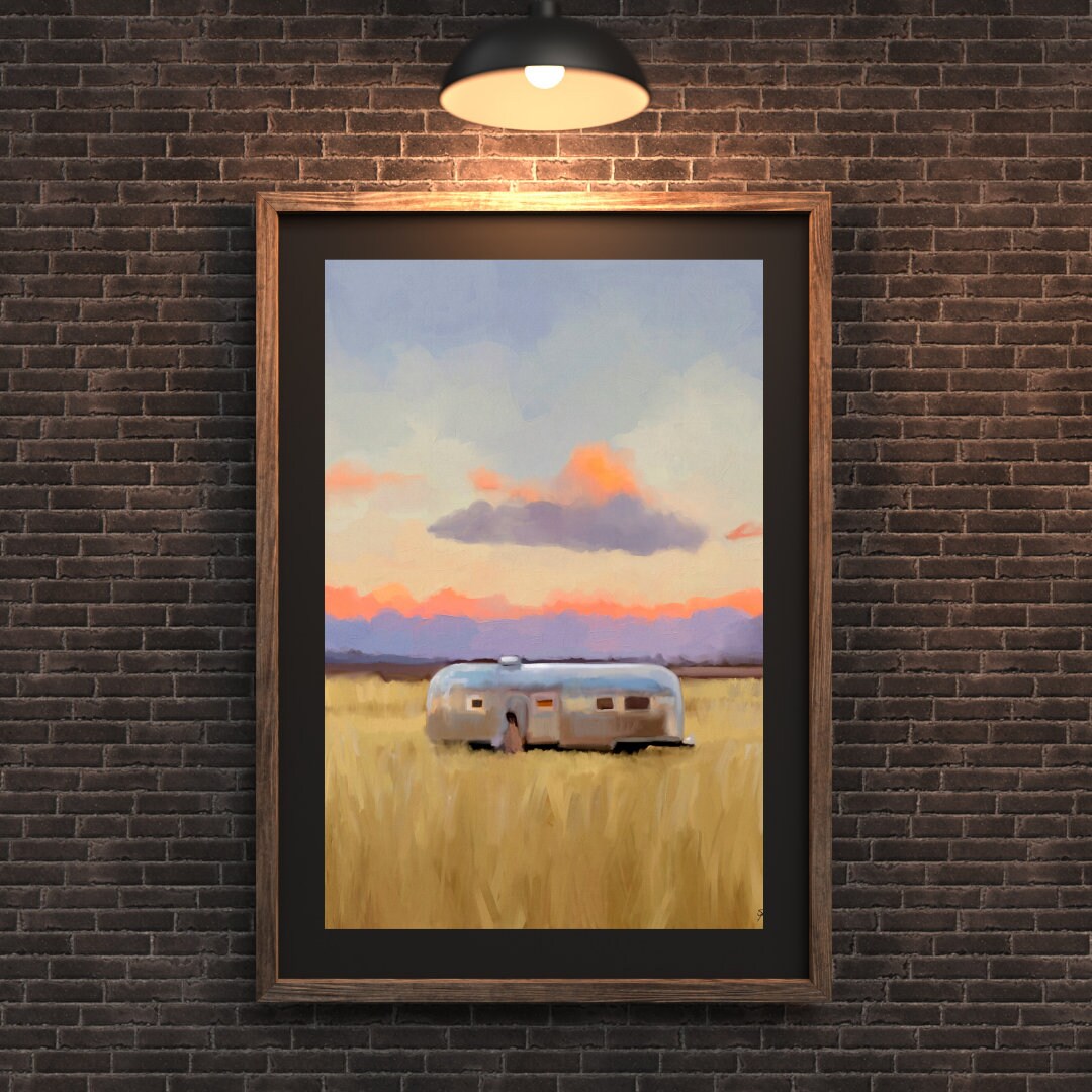 RV Airstream Camper Decor, Vintage Camper Painting, Art for Rv by Mary ...
