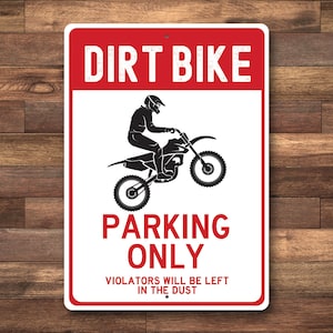 Dirt Bike Parking Only, Aluminum Sign, Garage Decor - Etsy