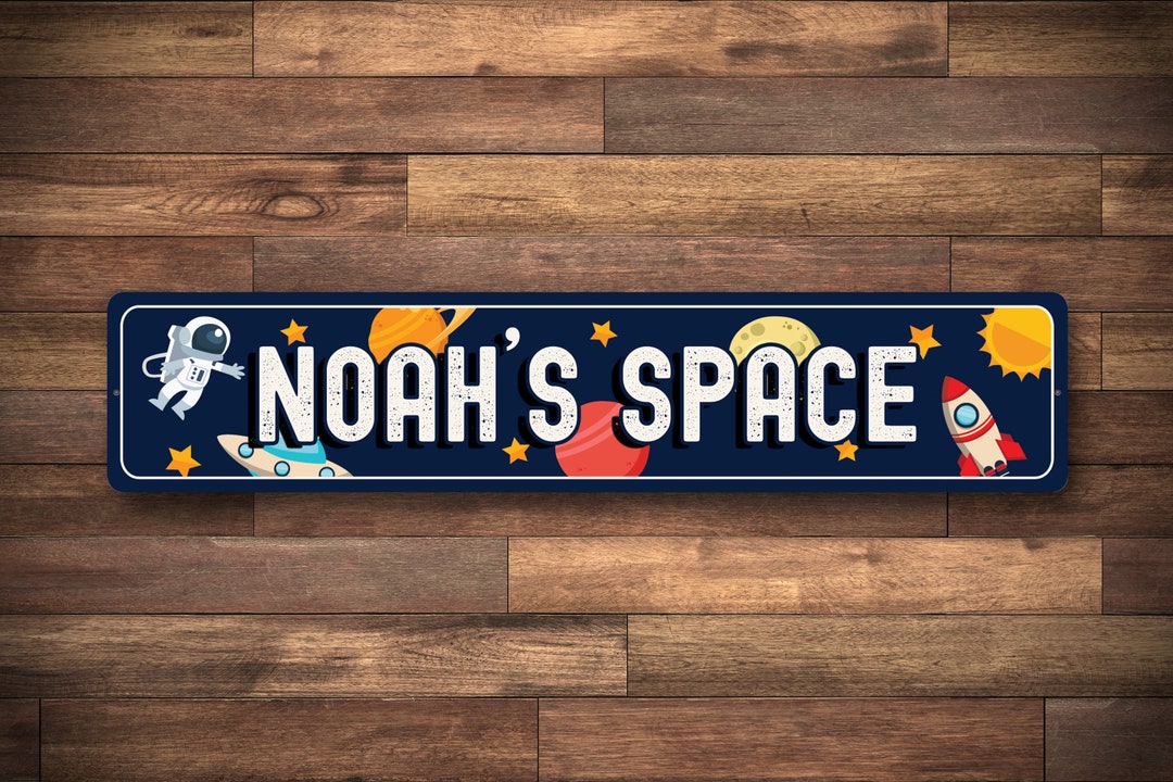 Kid Space Sign, Space Kid Room Sign, Astronaut Sign, Personalized Child ...