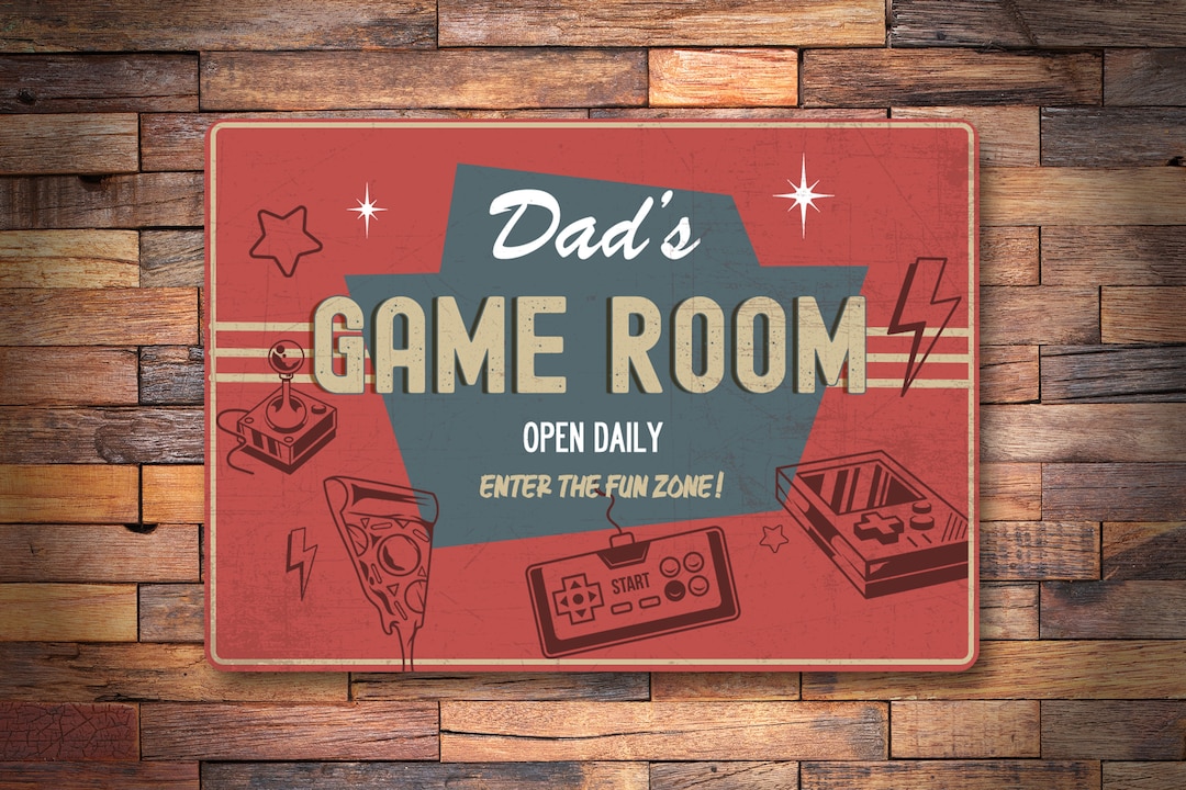 Dad's Game Room Sign, Game Lovers Sign, Custom Game Room Sign, Man Cave ...
