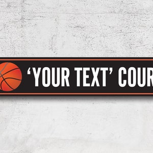 Basketball Court Sign, Personalized Basketball Player Metal Decor, Kids ...