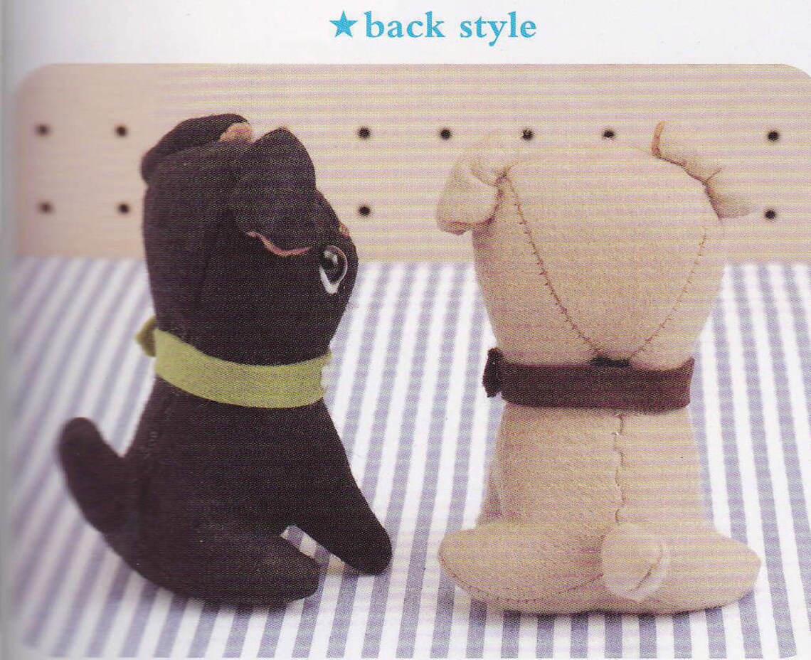 Cute Kawaii Felt Bulldog Pug Puppy Dog Plush Stuffed Toy Mascots Sewing ...