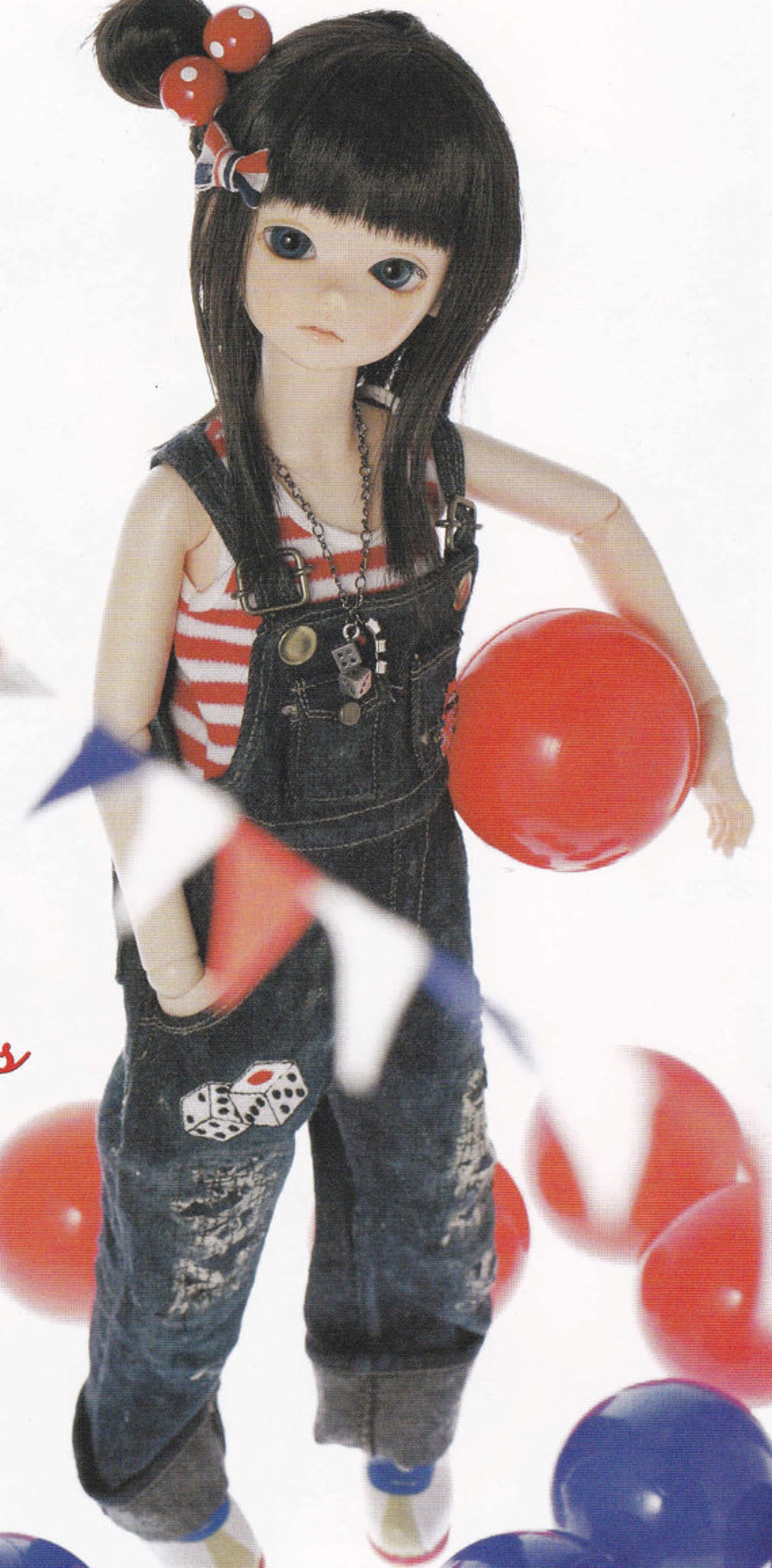 1/4 MSD BJD Doll Cute Casual Vest & Jeans Overalls Set Pdf Scaled E ...