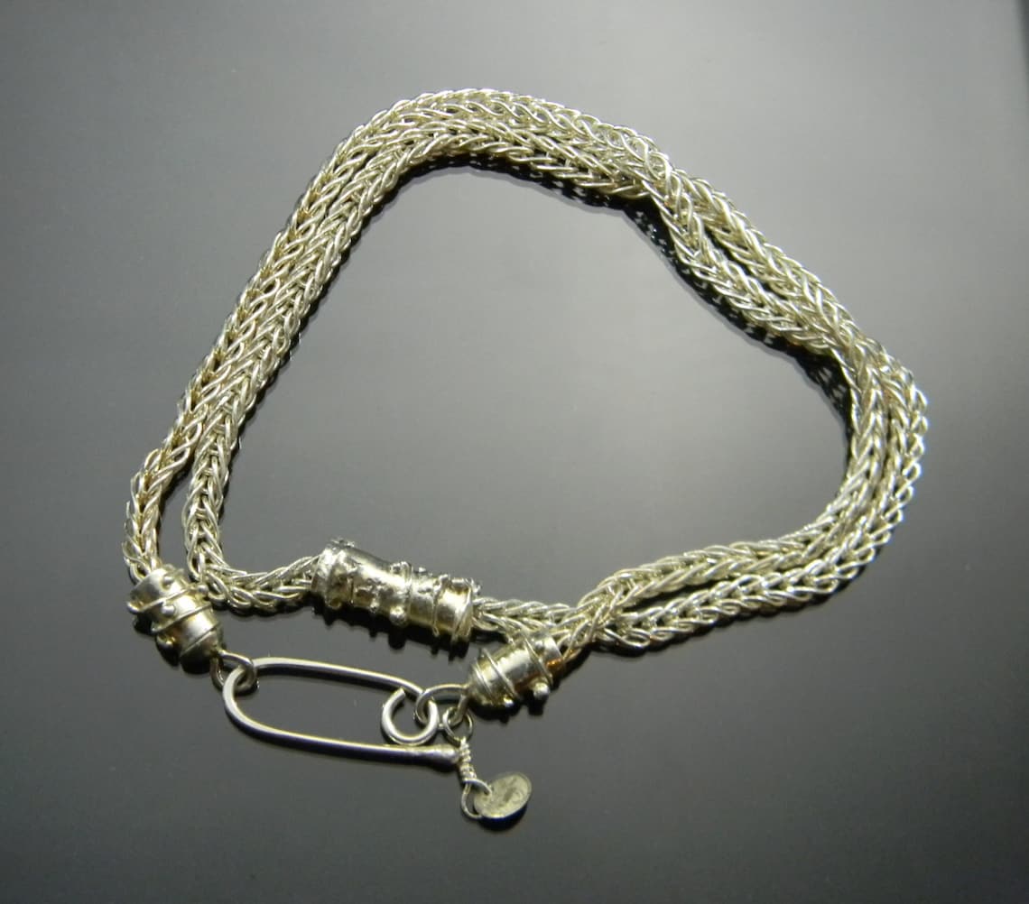 Hand Fabricated Loop in Loop Necklace With Fused Silver Bead | Etsy