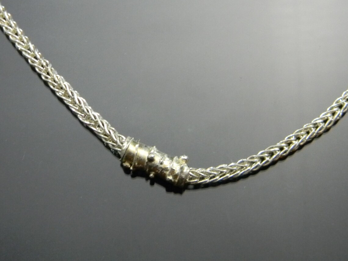 Hand Fabricated Loop in Loop Necklace With Fused Silver Bead | Etsy