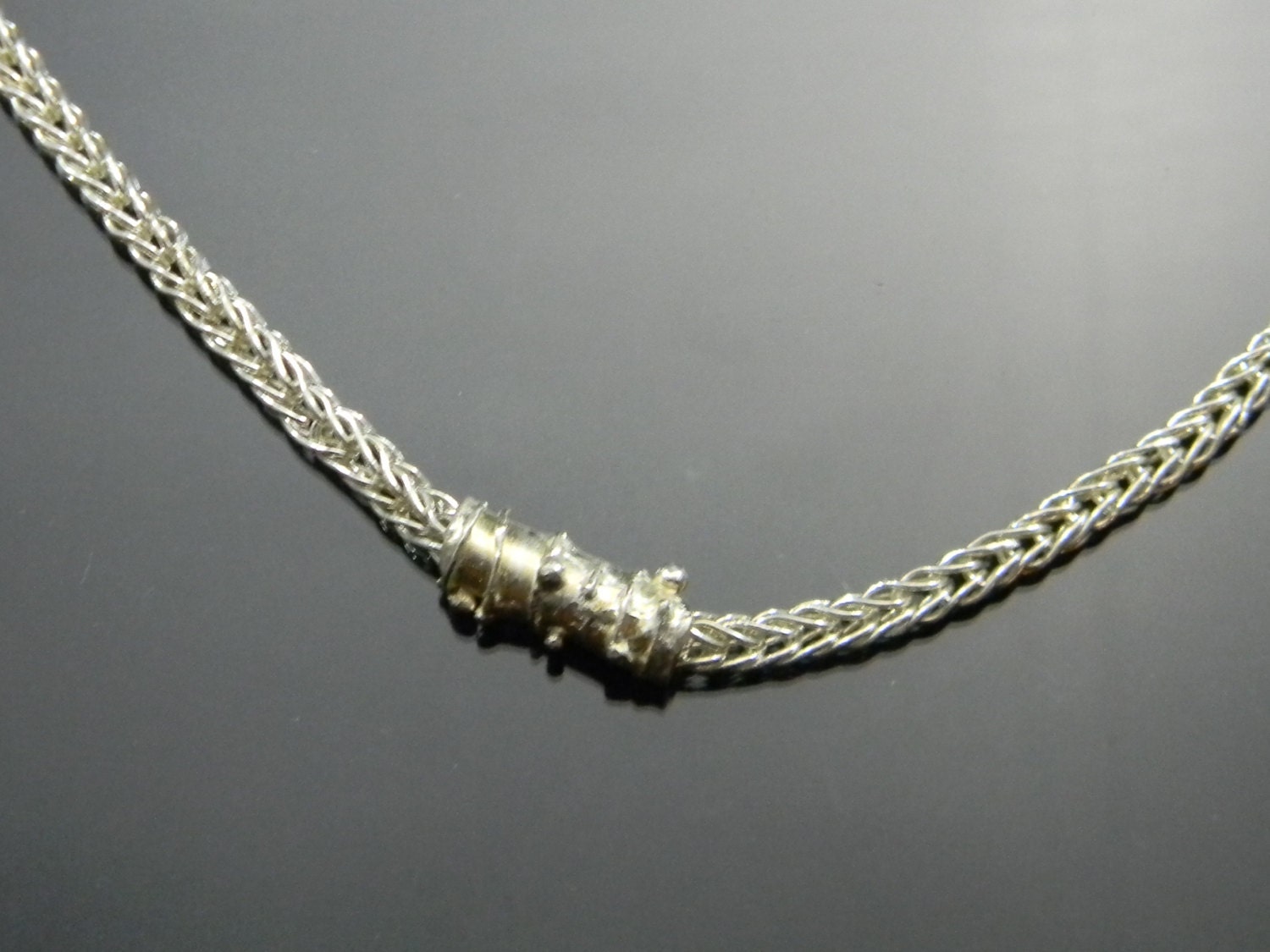 Hand Fabricated Loop in Loop Necklace with Fused Silver Bead | Etsy