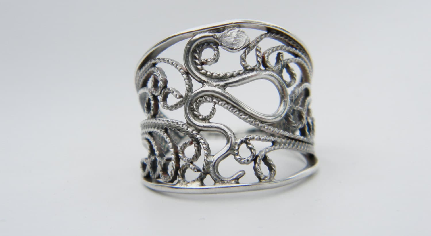 Snake Ring Silver Filigree Filigree Ring Cigar Band Rings | Etsy