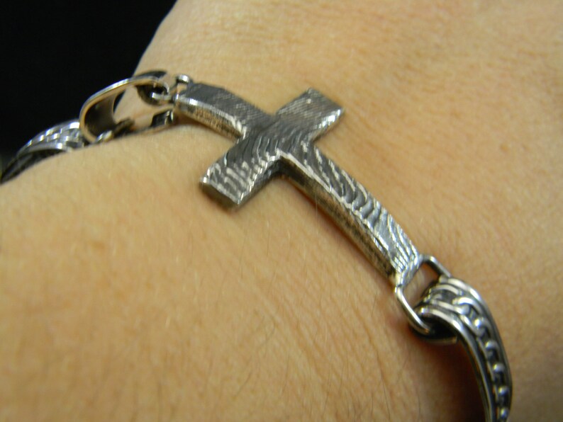 Cross Bracelet Men's Bracelet Sterling Silver Cross | Etsy