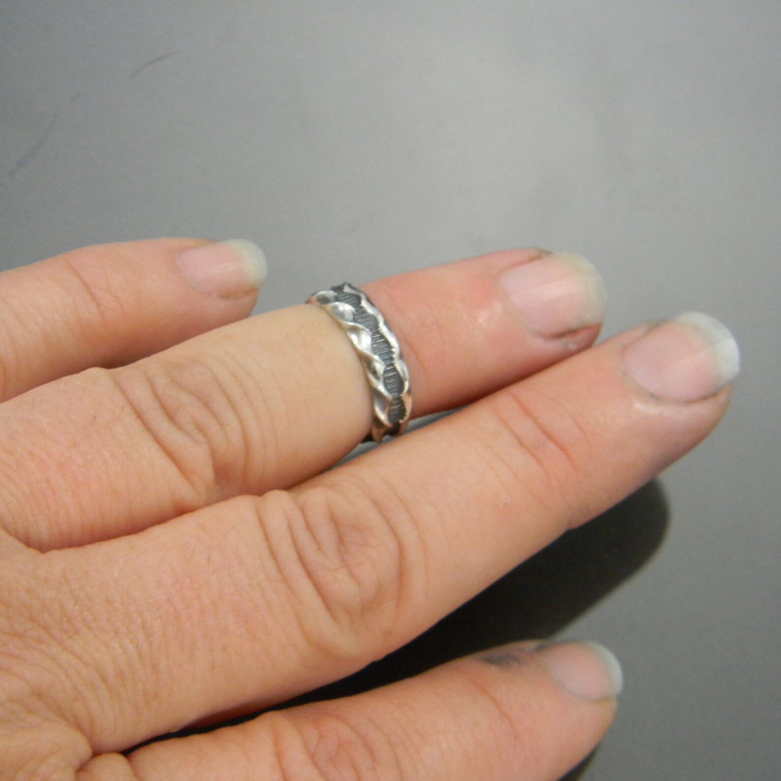 Sterling Toe Ring Patterned Toe Ring Midi Ring Sterling | Etsy