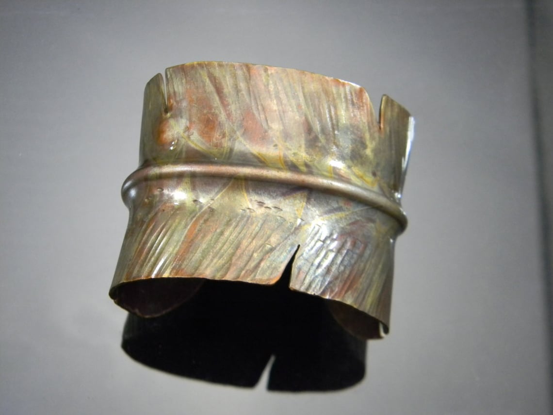 Copper Feather Cuff Bracelet, Feather Bracelet, Fold Formed Bracelet ...
