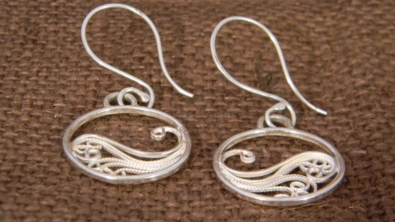 Handmade Silver Filigree Russian Filigree Earrings Beach - Etsy